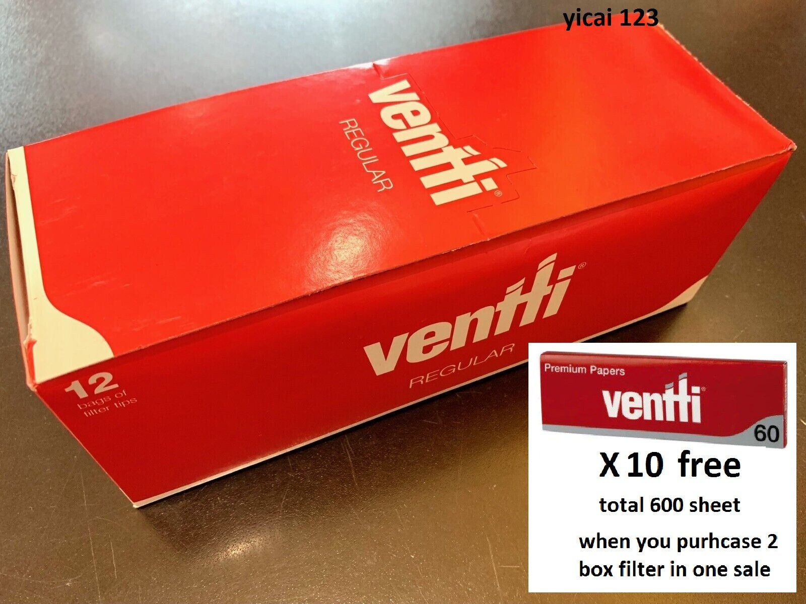 Ventti Red Regular Filter 100 Tips per pack x 12 bag (no paper box ...