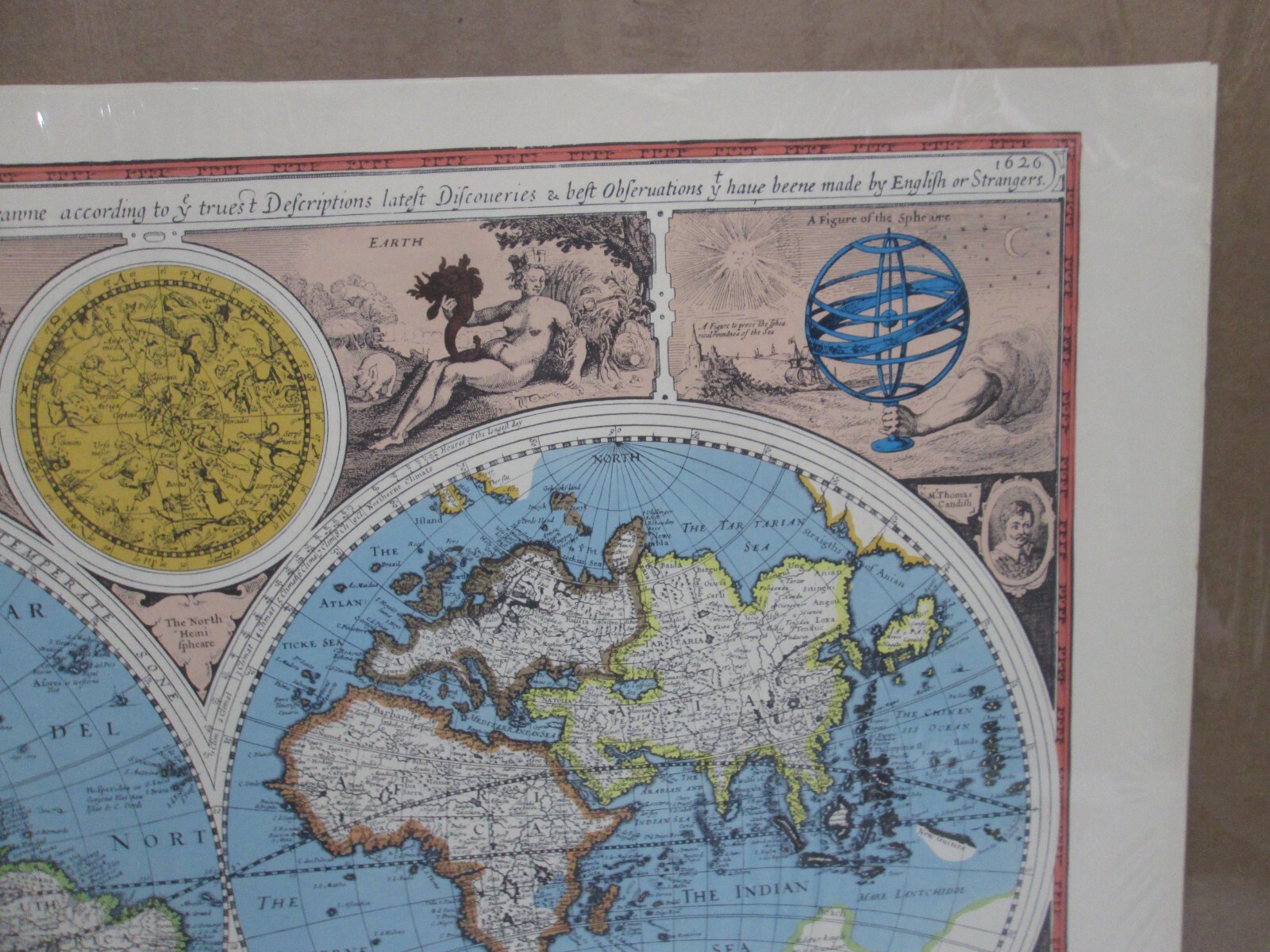 Vintage A new and accurate map of the world 1627 poster 1970's 16413 | eBay
