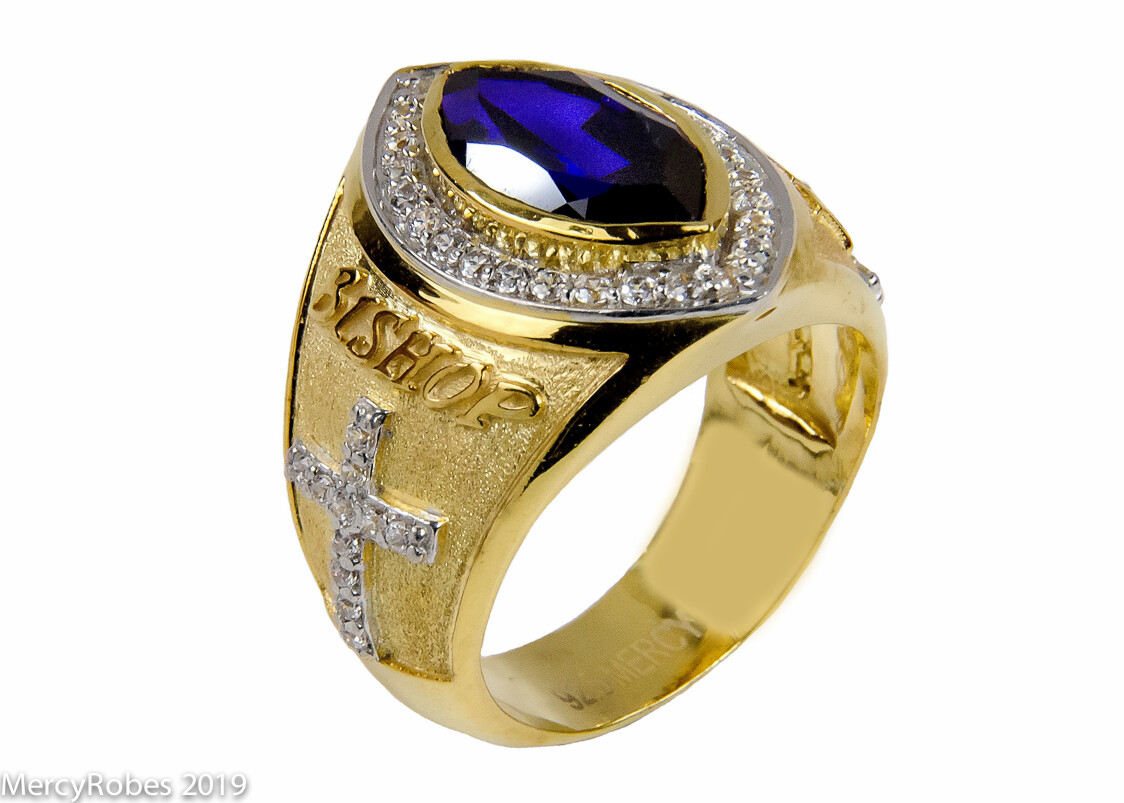 Womens Clergy Bishop Ring (MRG2032 G P) Amethyst, Sterling Silver/Gold ...
