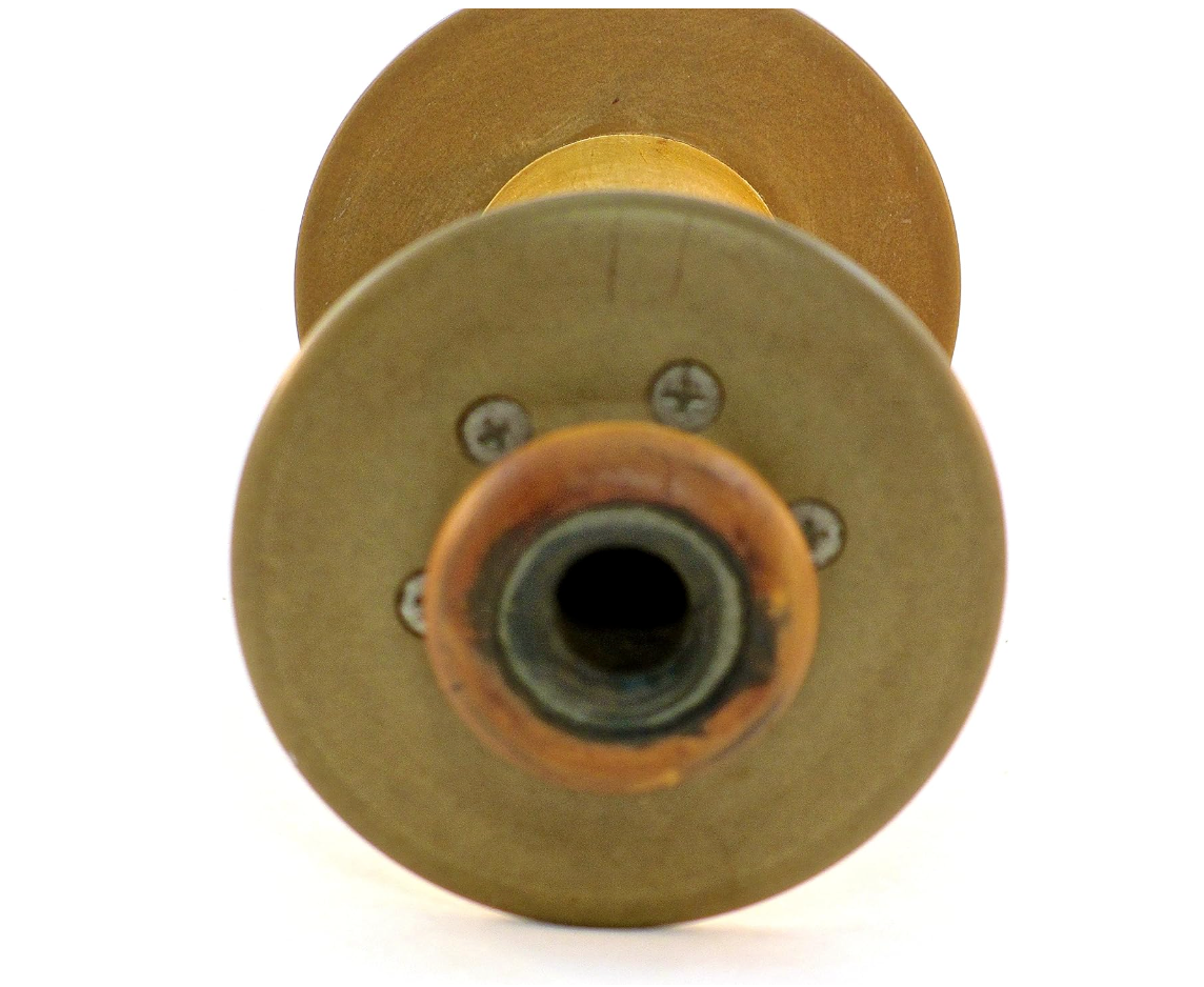 Vintage Wood Spool,Bird in Flowers Painting,Wood Base,Metal Spool ...