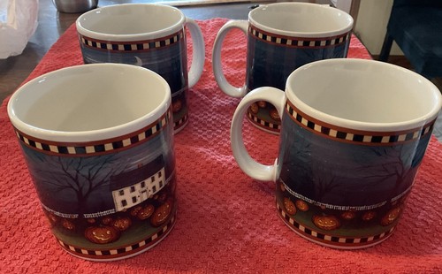 Set of 4 David Carter Brown Pumpkin Hollow Halloween Cup Mug Sakura ...