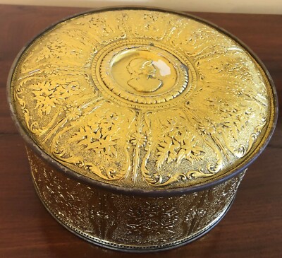 Vintage Shabby Chic Guildcraft New York 8" Engraved Gold Candy Or Cake ...