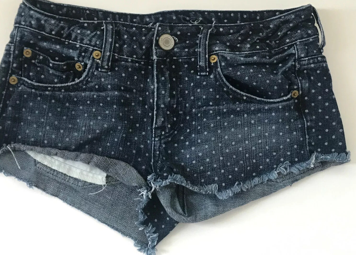 American Eagle Women’s Denim Jean Polka Dotted Shorts 0 | eBay