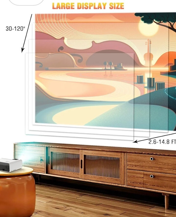 Mini Projector, 2025 Upgraded Full HD 1080P Projector, 15000 Lux Movie ...