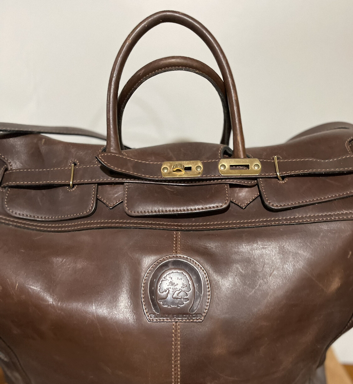 Tully Rector Leather Chocolate Brown Large Overnight … - Gem