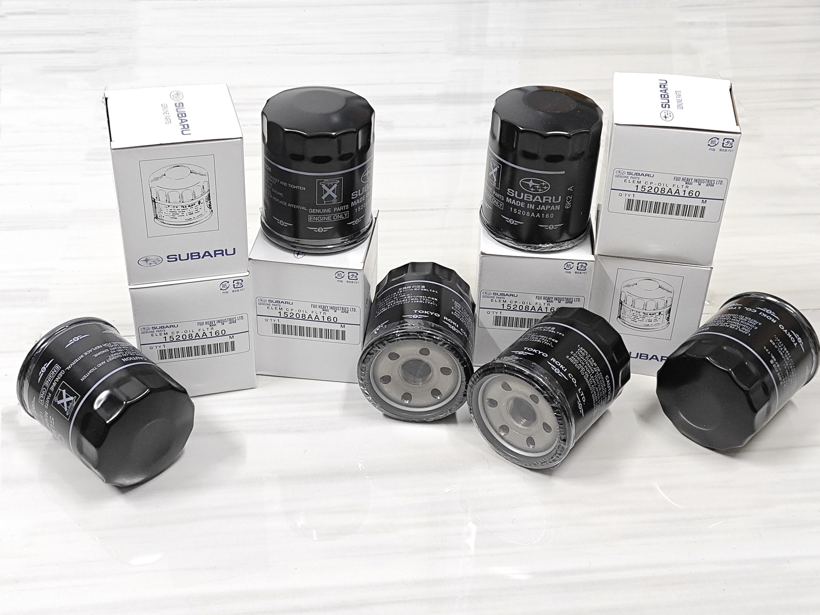 New Subaru Engine Oil Filter 6 PACK 15208AA160 for Impreza Legacy ...