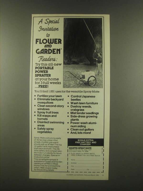 1985 Mantis Spray Mate Ad - A Special Invitation | eBay