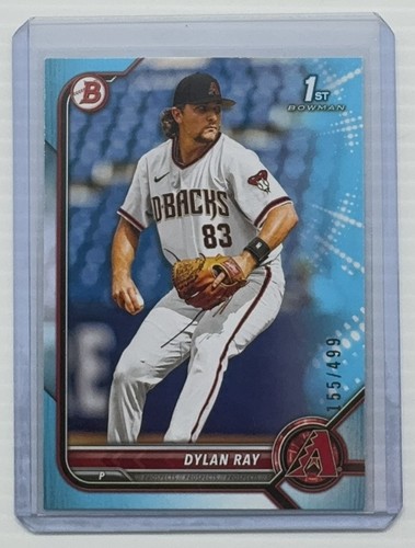 2022 Bowman Draft Dylan Ray Sky Blue 1st Prospect #155/499 Diamondbacks ...