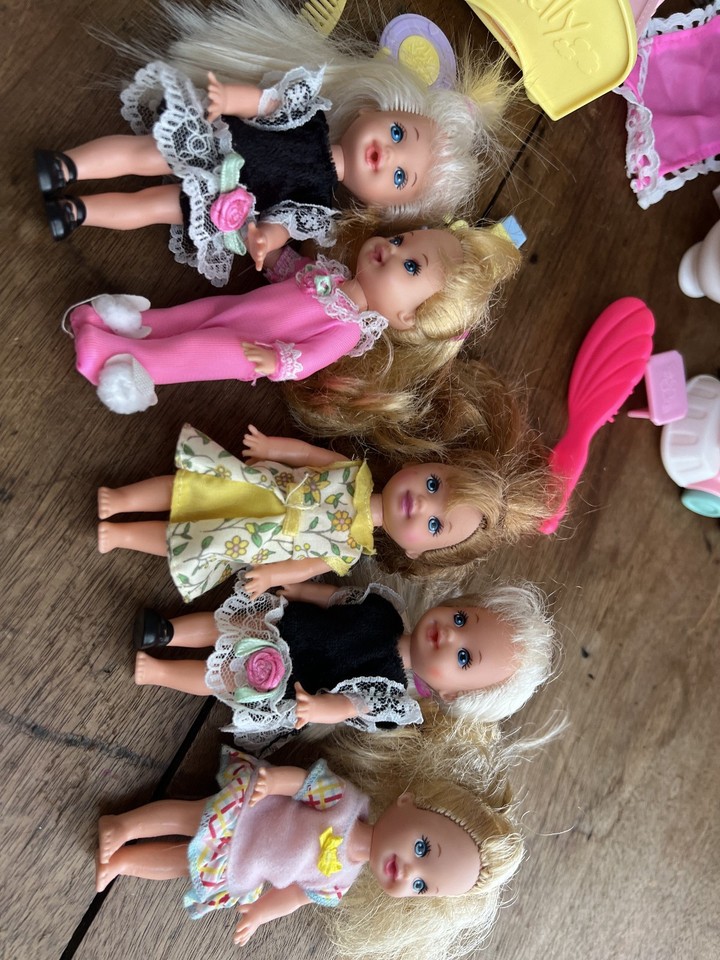 Vintage Barbie Kelly Dolls Toy Bundle -Love N Care Bedroom, Train ...