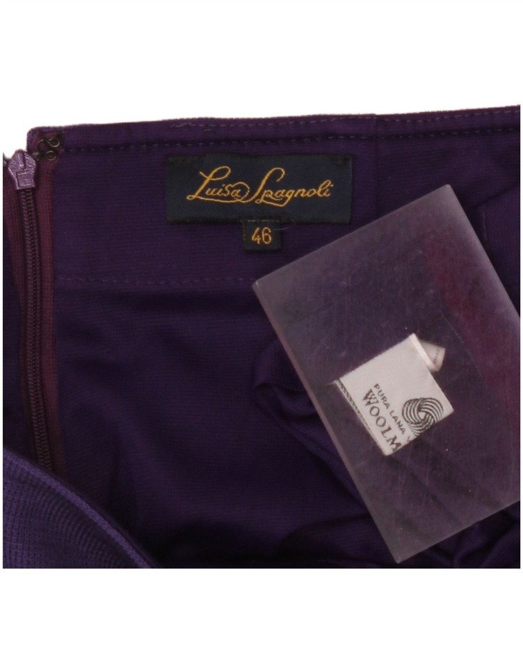 LUISA SPAGNOLI Womens Knit Pencil Skirt IT 46 Large W32 Purple Virgin ...