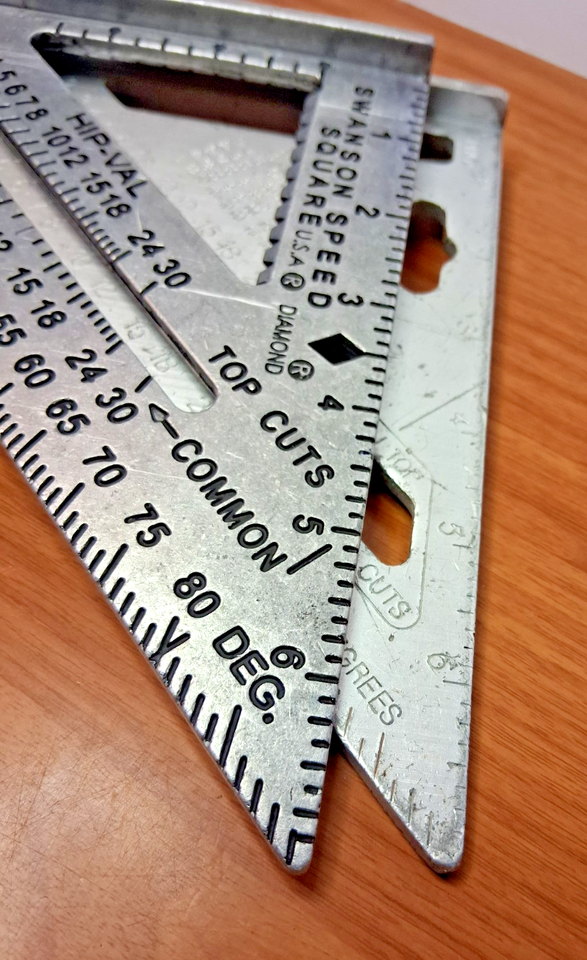 Lot of 2 Aluminum Rafter Framing 7" Speed Squares Swanson Empire Made ...