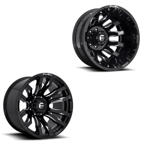 20x10 Fuel D673 Blitz Black 05-UP FORD DUALLY SUPER SINGLE Wheels 8 Lug ...