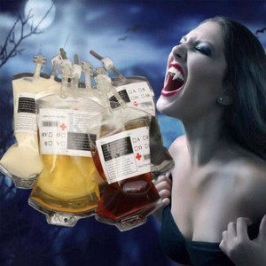 25PCS Halloween Party Props Reusable Vampire Blood Bags Drink Haunted ...