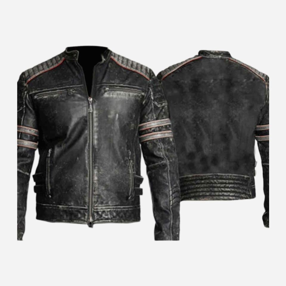 Distressed Leather Motorcycle Jacket Vintage Motorcycle Jacket Leather ...