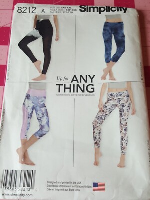 Simplicity Pattern 8212 Women's Knit Leggings Sizes XXS XS S M L XL XXL ...