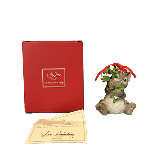 Lenox Mistletoe Mischief Christmas Kitten Cat Figurine Limited Edition ...