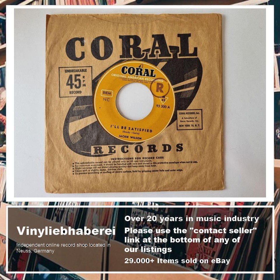 Jackie Wilson - I'll be satisfied 7'' Vinyl Germany | eBay