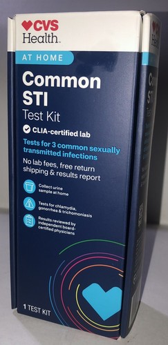 CVS Health AT HOME Common STI Test Kit No Lab Fee FAST FREE SHIPPING ...