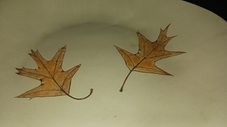 Studio Pottery Leaves Impressions Catch-All Trinket Bowl Dish - Signed ...