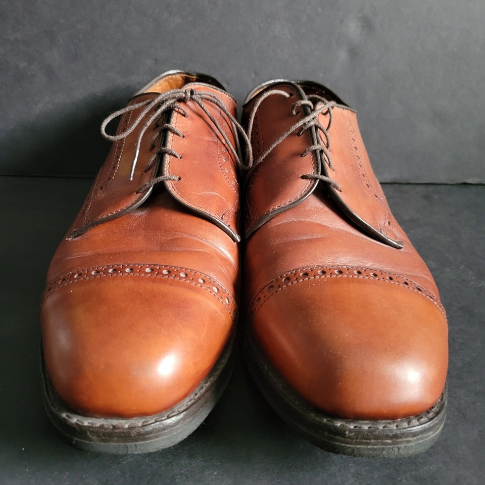 Allen Edmonds Benton Oxford Lace Up Brown Leather Shoes 3458 Men's Size ...