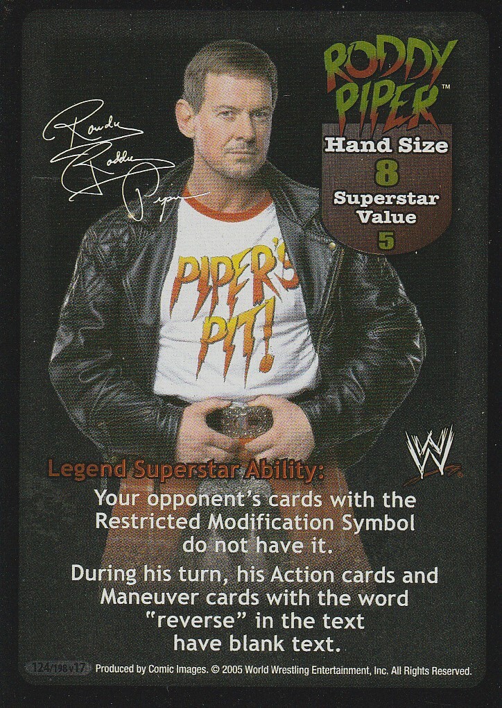WWE: Rowdy Roddy Piper Superstar Card for Rowdy Roddy Piper [Lightly ...