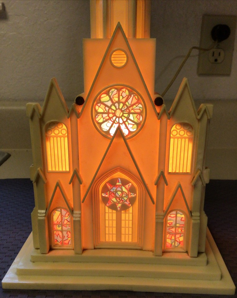 Vtg RAYLITE ELECTRICAL Christmas Plastic Lighted Musical Box Silent ...