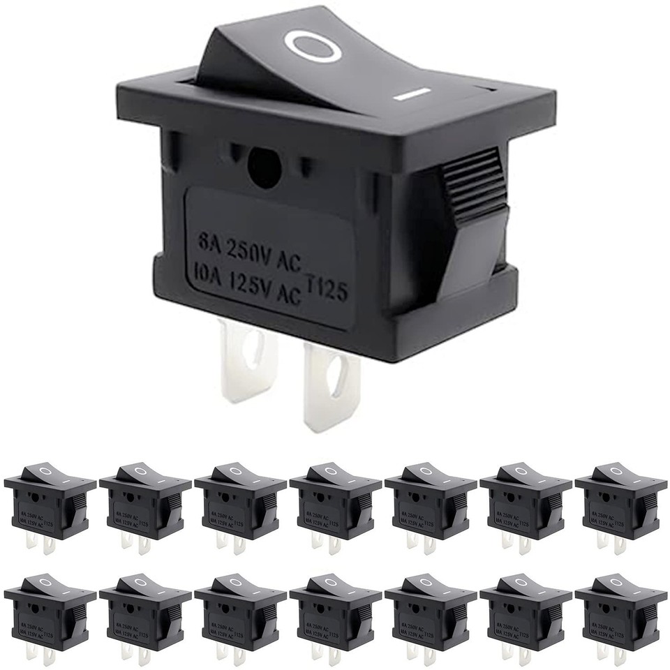Durable Rocker Switch Set - 15 Pcs SPST Toggle Switches for Home ...