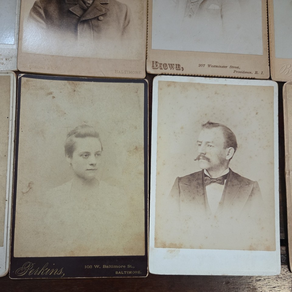 Lot of 8 Antique Cabinet Cards Black & White Photographs Portraits | eBay