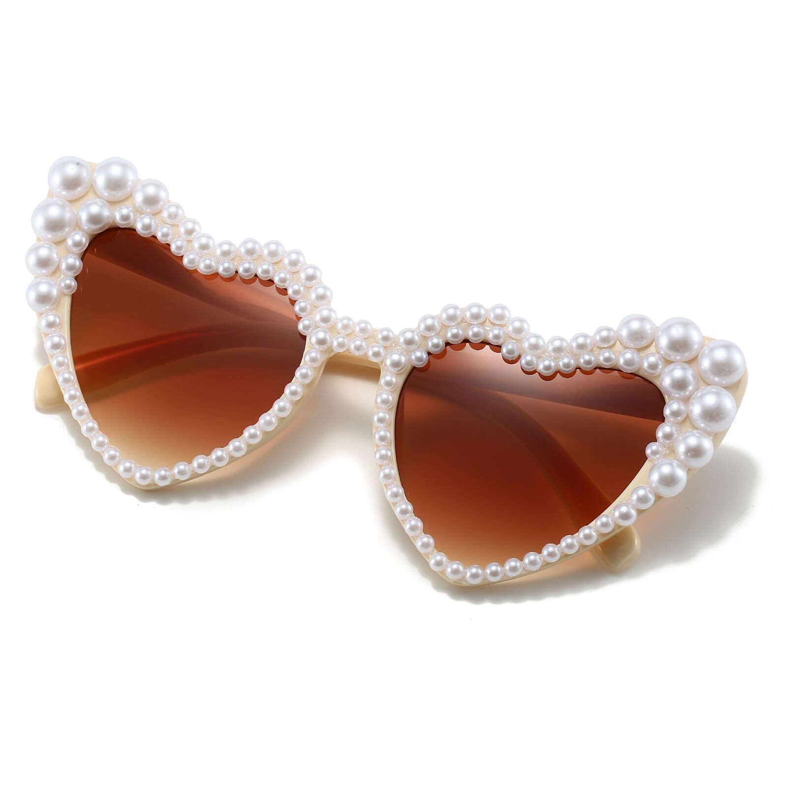 Bridal Pearl Love Heart Sunglasses for Women, Bachelorette Party ...