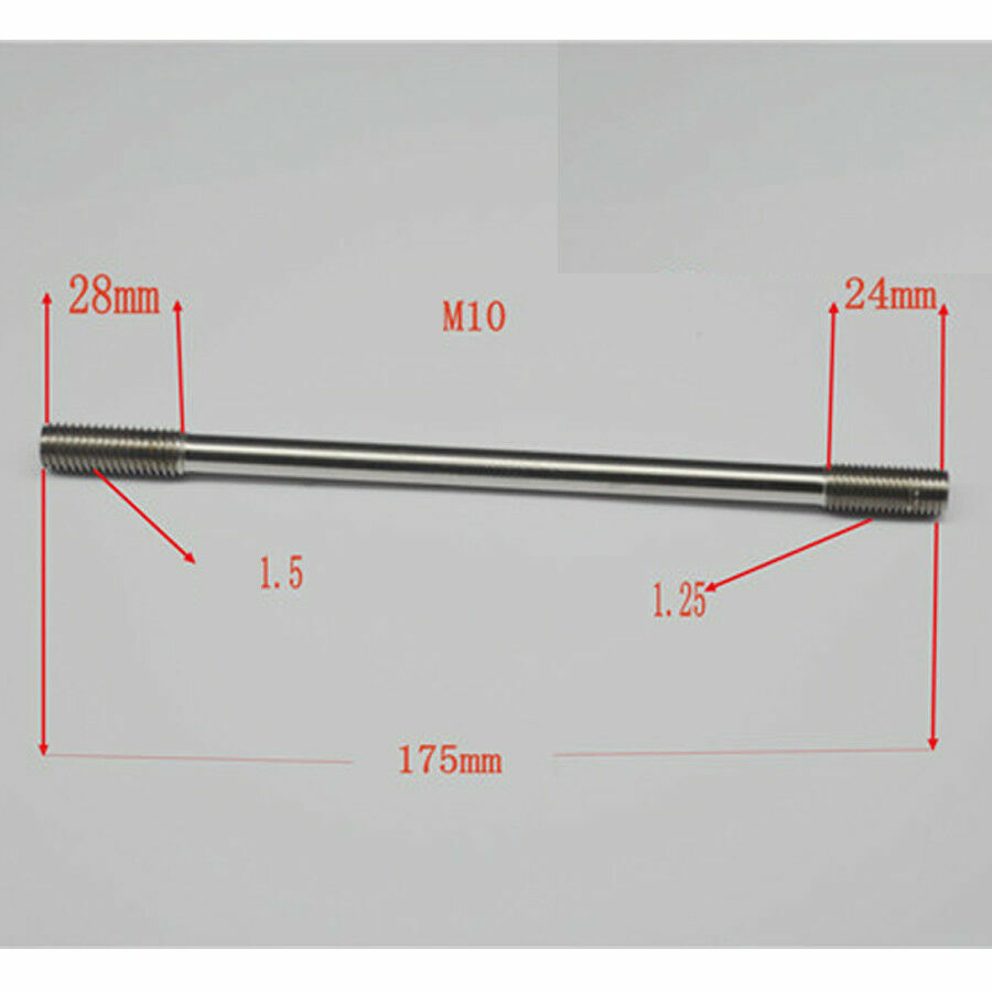 1* M10 x 175mm Titanium thread 1.5-1.25 Double End bolts Studs ...