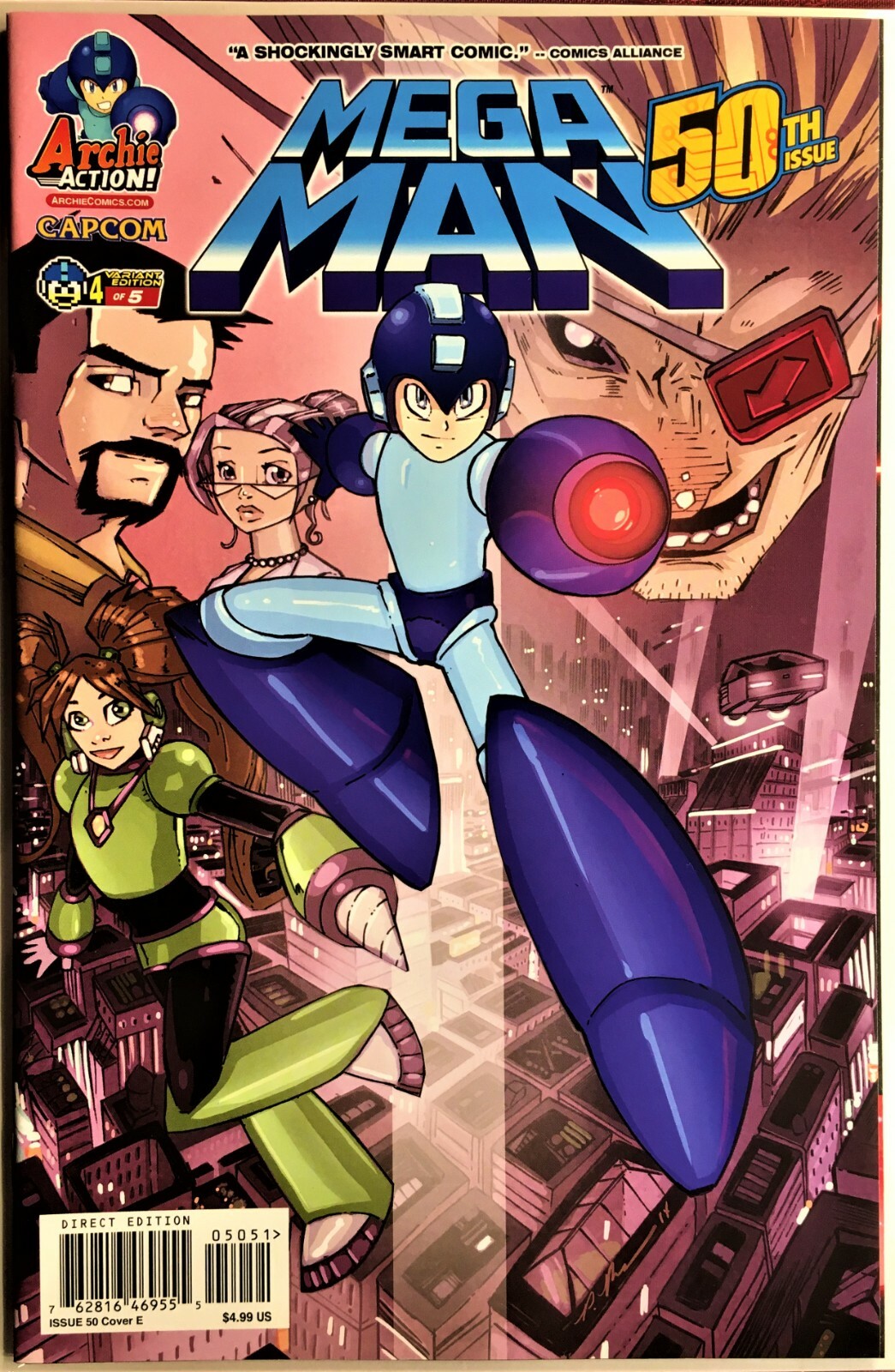 MEGA MAN COMIC BOOK #50 Variant 4 of 5 Cover E Aug 2015 Worlds Unite ...