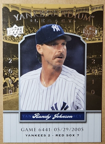 2008 Upper Deck Randy Johnson Yankee Stadium Legacy #6441 New York ...