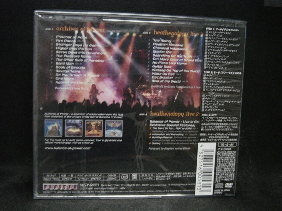 BALANCE OF POWER Heathenology JAPAN 2CD + DVD Magnitude 9 Snake Eyes ...