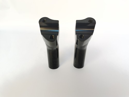 Black 4" Tall Pullback Handlebar Risers For Harley Forty Eight Heritage ...