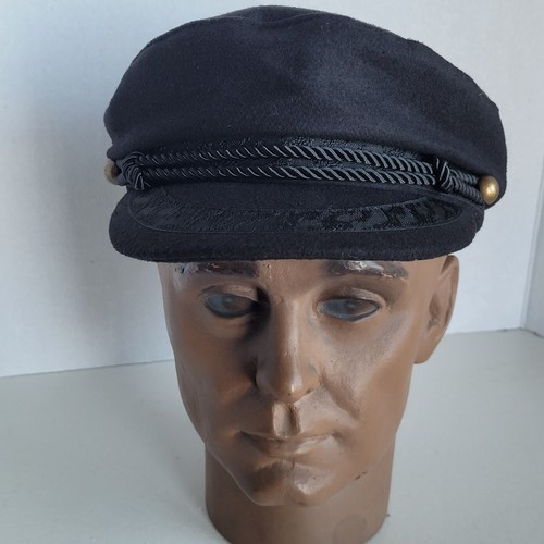 Greek Fisherman Cap Hat Black With Rope Hat Band One Size Yachting ...