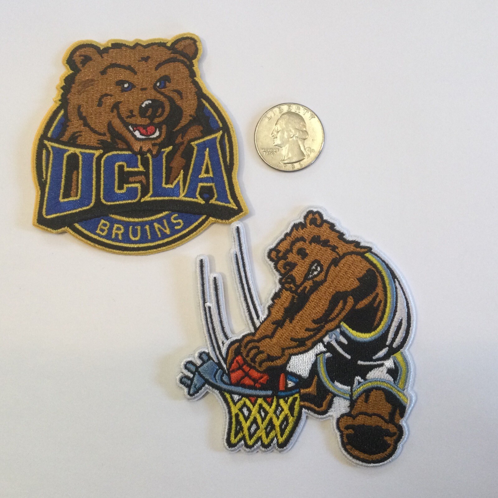 (2) UCLA BRUINS vintage iron on embroidered patches Patch Lot 3" x 3 ...