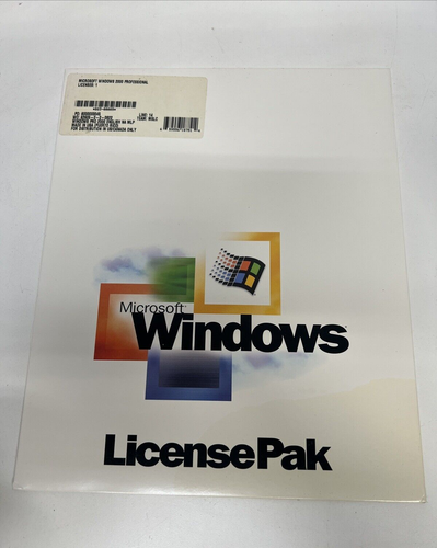 Microsoft Windows 2000 Professional License Pak (1 User/s) New Sealed ...