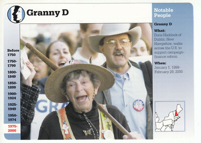 GRANNY D Doris Haddock Campaign Finance 2001 GROLIER STORY OF AMERICA ...