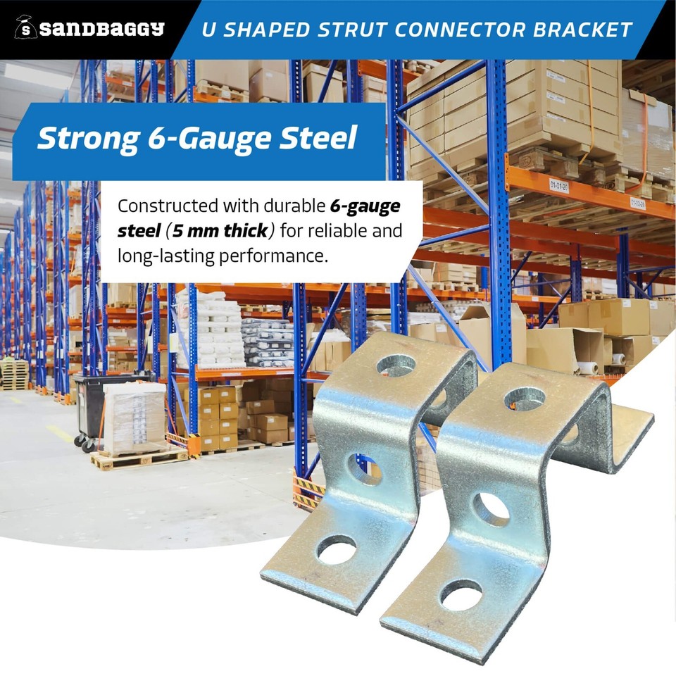 Sandbaggy Galvanized U Shaped Strut Connector Bracket - 5 Hole | eBay