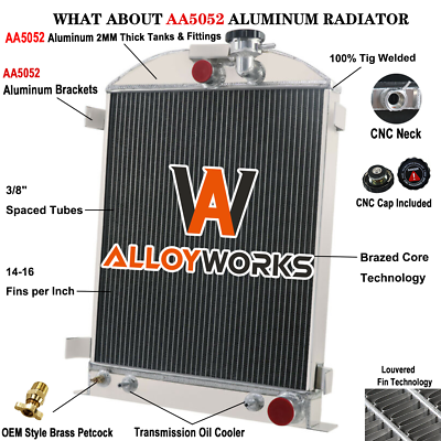 3 Row Aluminum Radiator For 1928-1931 1930 Ford Model A Grille Shells ...