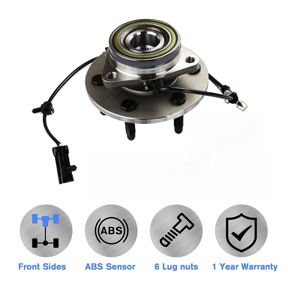 VILOBOS 2 Pack Front Wheel Bearing Hub 4WD Chevrolet GMC Cadillac 6 ...