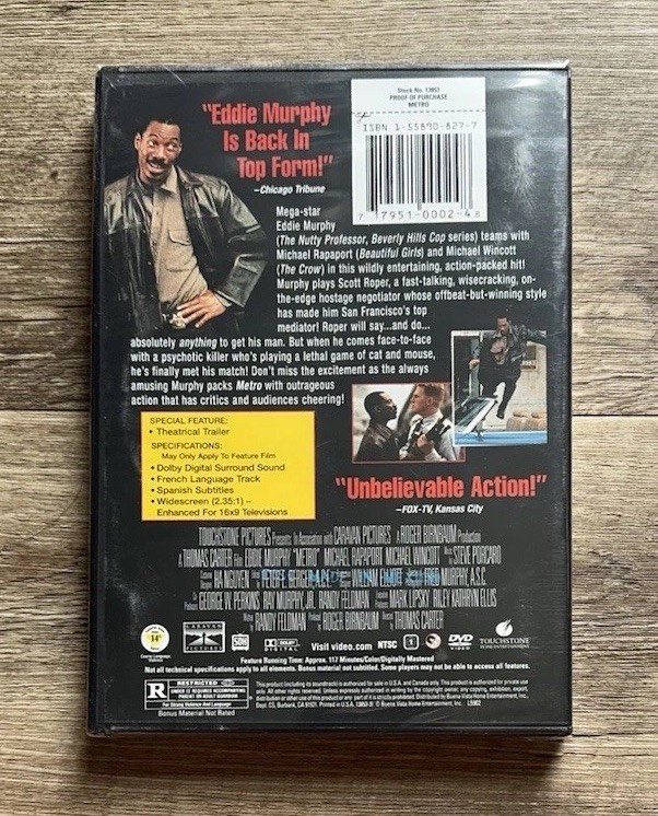 Metro DVD *Brand New, Factory Sealed* (1997) Eddie Murphy Rare OOP Fast ...
