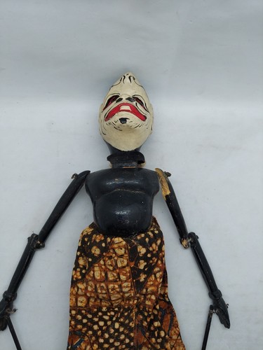 Vintage Indonesian Wayang Wood Bali Stick Puppet Divine & Wise Semar ...