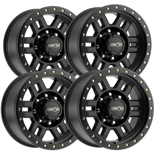 (Set of 4) Vision 398 Manx 18x9 8x170 -12mm Matte Black Wheels Rims 18 ...