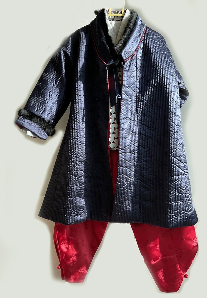 Korean Traditional Costume Hanbok Durumagi Set Korean Quilted Overcoat ...