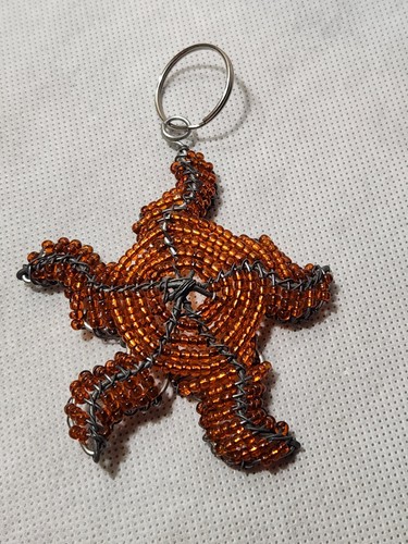 Handmade Beaded Metal Starfish Key Ring | eBay