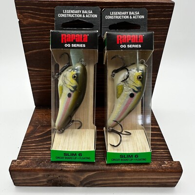 (Lot of 2) Rapala OG Slim 6 Crankbaits L: 2-3/4", 1/2 oz. Balsa 6ft Depth | eBay