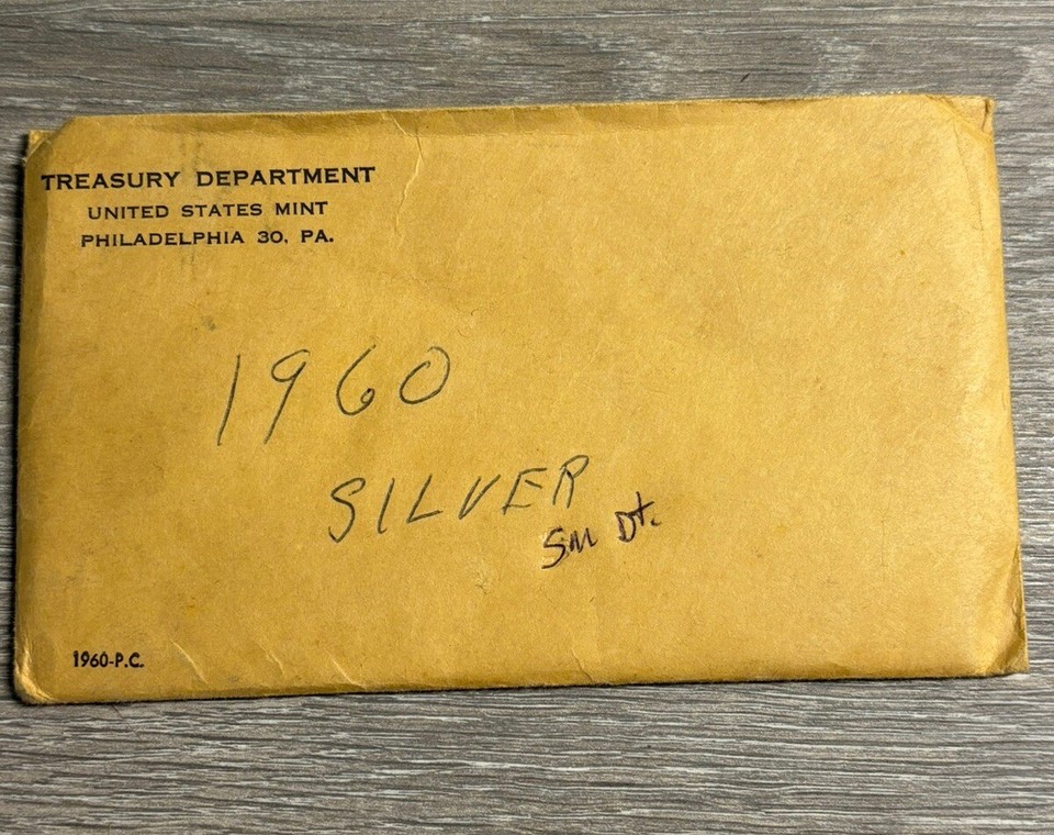 1960 U. S. PROOF SET ( Small Date) .U.S. Mint Sealed in a flat cello ...