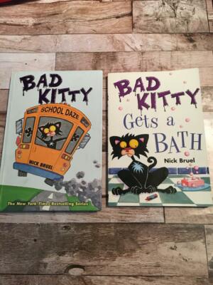 BAD KITTY CHILDRENS CHAPTER BOOKS LOT OF 2 HARDCOVER & PAPERBACK SCHOOL ...