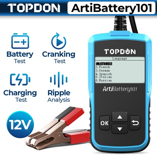 TOPDON AB101 Car Load Battery Tester 220*176 LCD Digital Analyzer ...